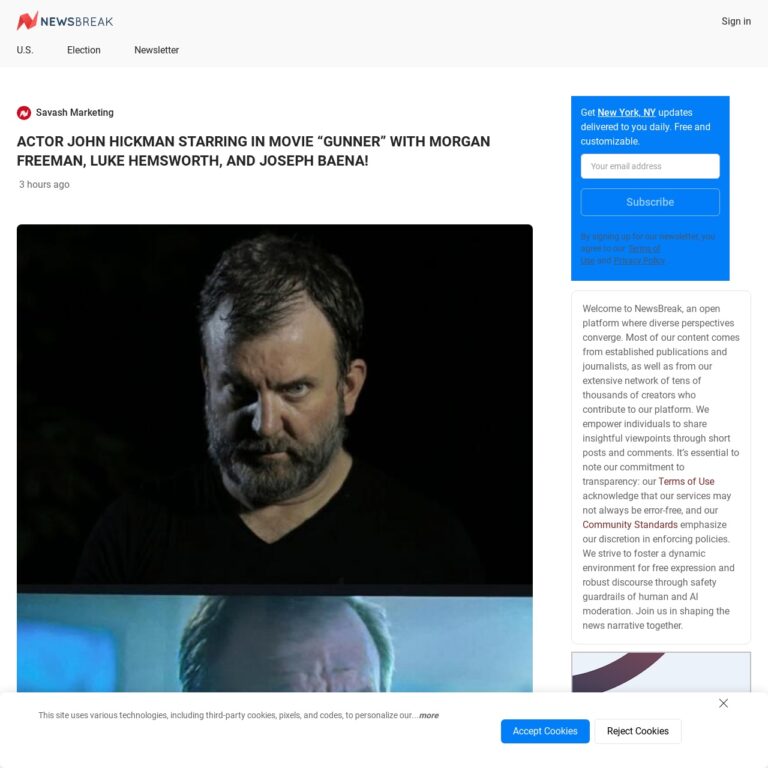 Movies This Summer: Actor John Hickman stars in "Gunner" alongside Morgan Freeman, Luke ...